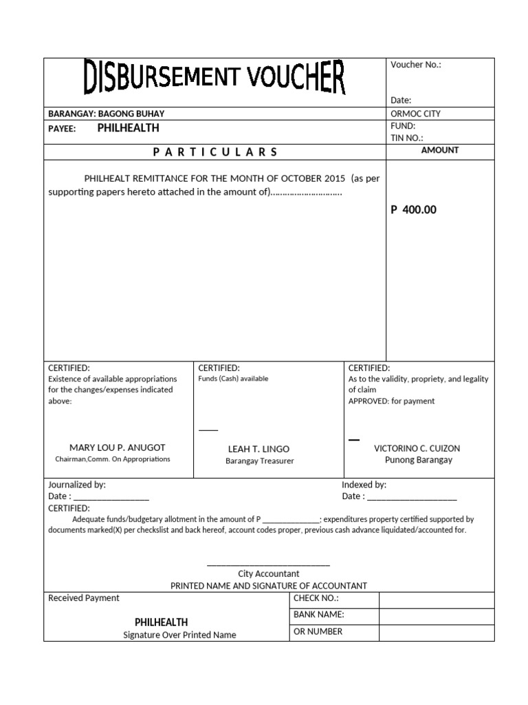 2011 Voucher Honoraria of Brgy - Officials | PDF