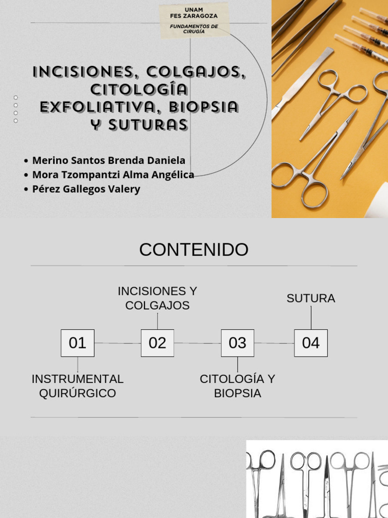 Incisiones, Colgajos y Suturas | PDF | Biopsia | Especialidades Medicas