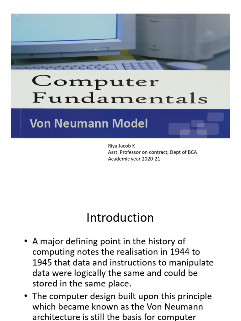 Computer Organization: Von Neumann Model | PDF | Central Processing Unit | Computer Data Storage