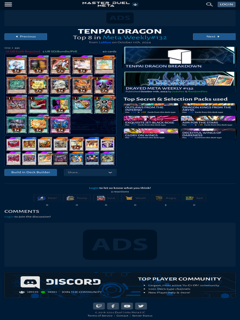 Tenpai Dragon Deck from L3Mon Master Duel Meta 2 | PDF