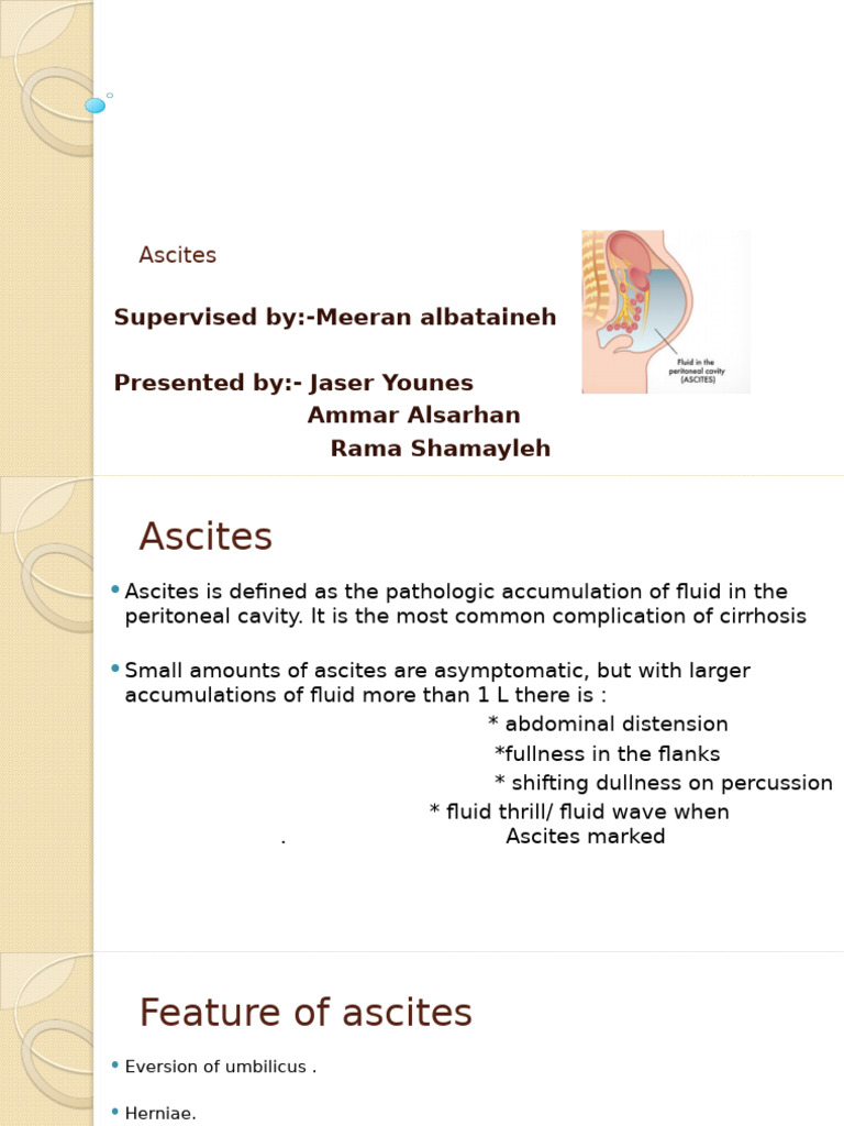 Ascites Slide (2) | PDF | Medical Specialties | Clinical Medicine
