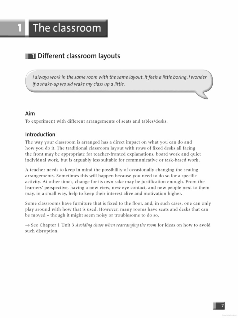 Classroom Layout | PDF