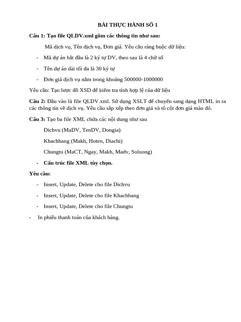 Bai Thuc Hanh So 1 | PDF