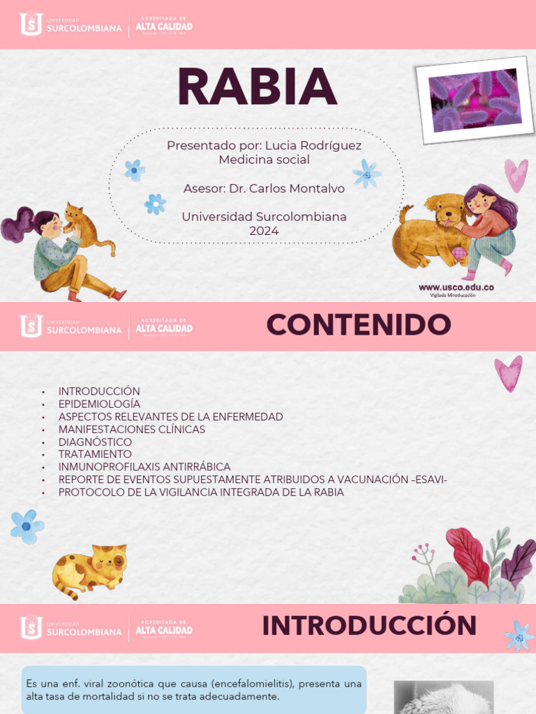 Presentacion Rabia - Lucia Rodriguez - Compressed | PDF | Rabia | Medicina