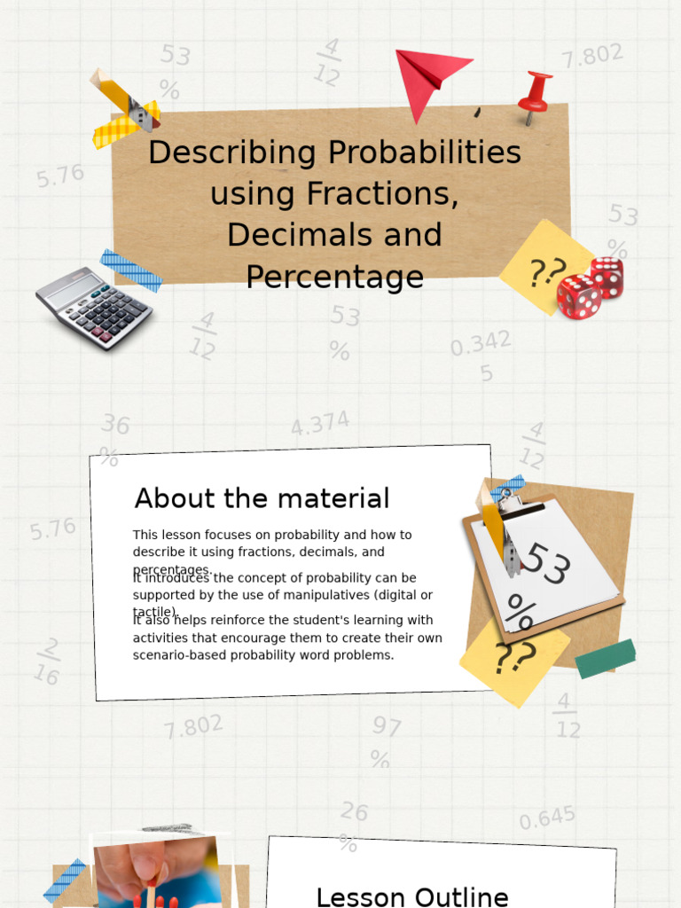 Colorful Scrapbook Probability Presentation | PDF | Percentage | Numbers