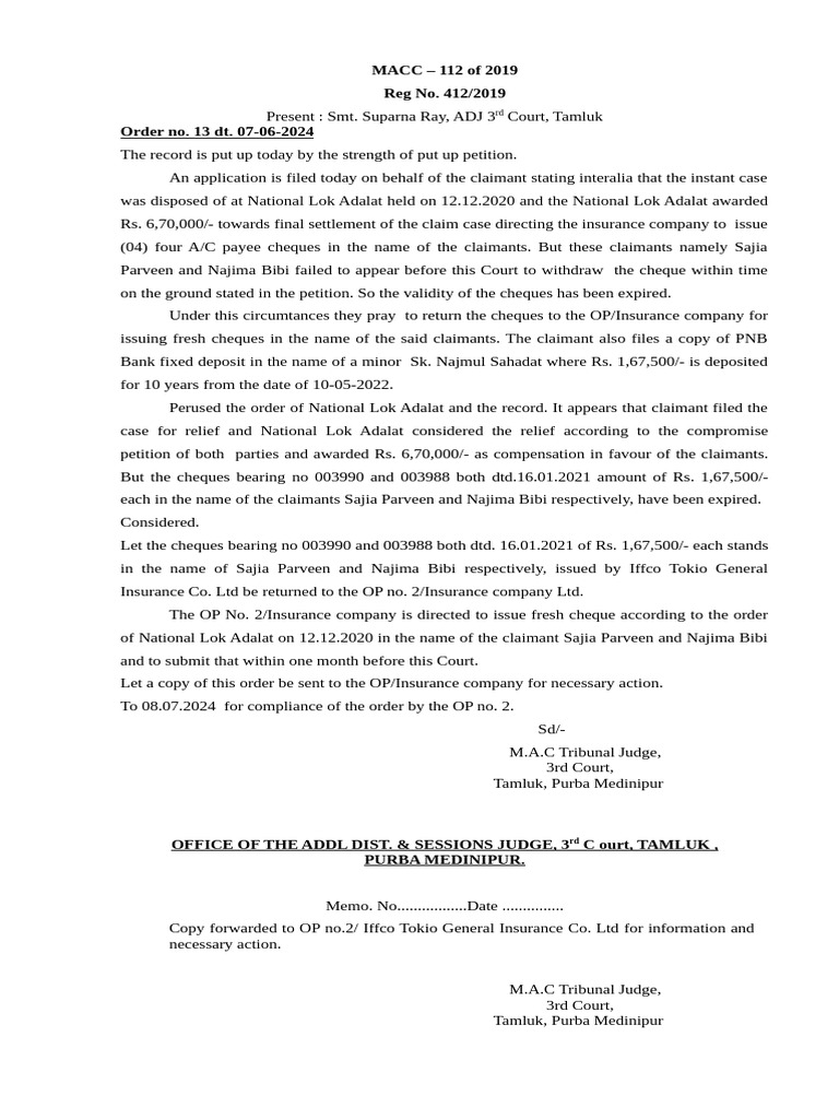 Cheque Reissue.odt 0 | PDF | Cheque