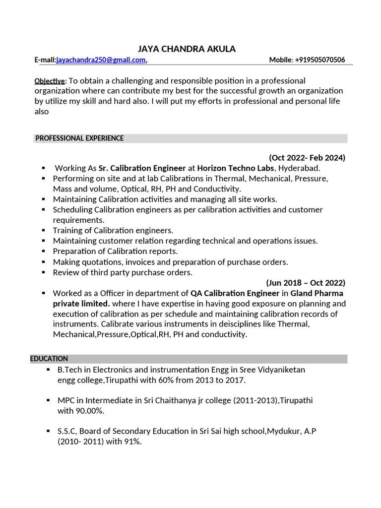 JAYACHANDRA AKULA resume 2306 2_1714401009018_Jaya Chandra Akula-1 | PDF | Quantity | Physical ...