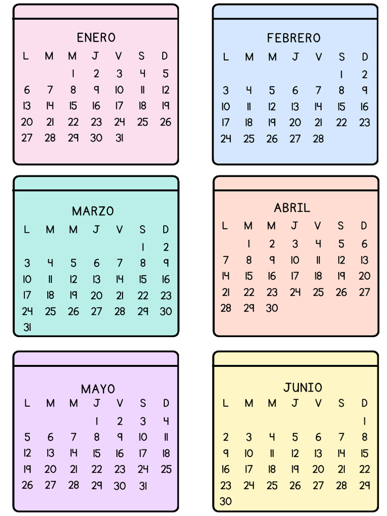 Calendario Mensual 2025 | PDF