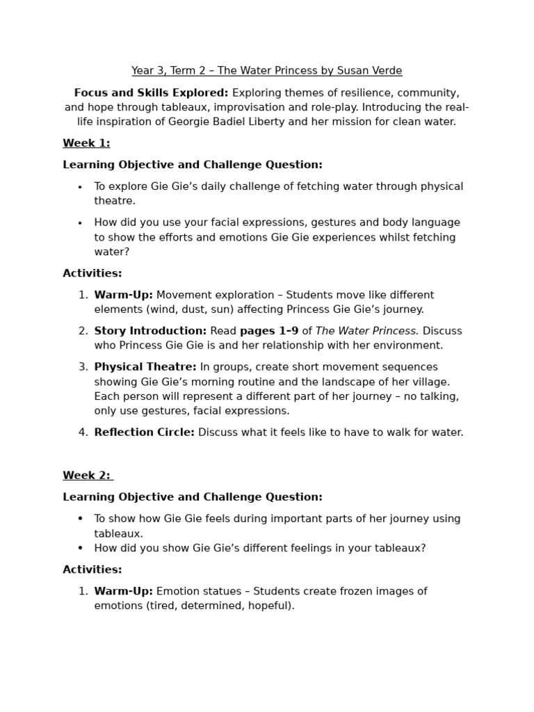 Water Princess Teaching Activities | PDF