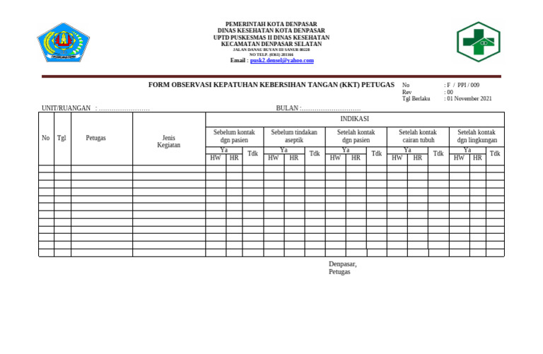 Form Mutu Ppi Hand Hyg | PDF