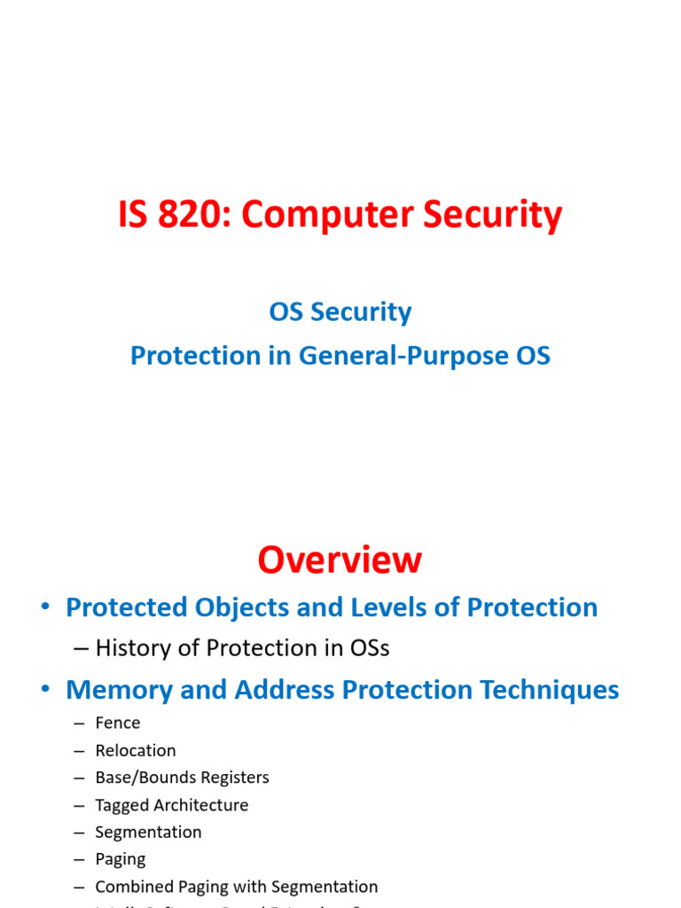 Lecture -10- OS Security | PDF | Operating System | Process (Computing)