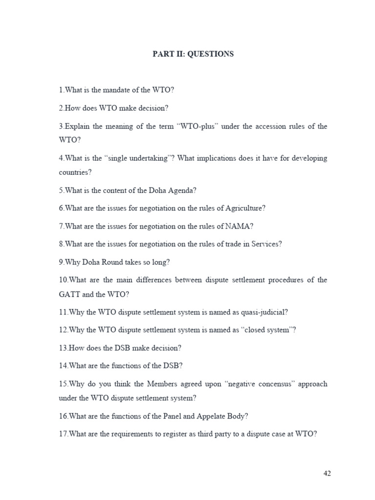 câu hỏi wto | PDF