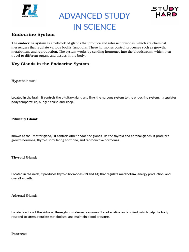 SCIENCE GRADE 6 | PDF | Nervous System | Endocrine System