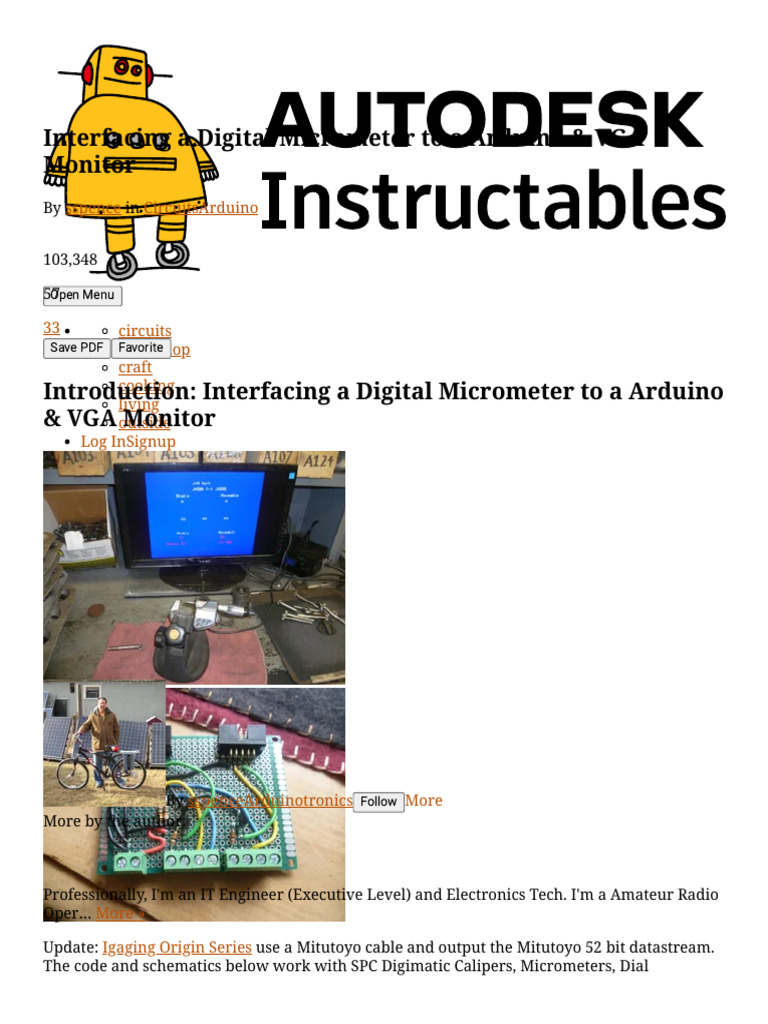 Interfacing A Digital Micrometer To A Arduino & VGA Monitor - 7 Steps ...