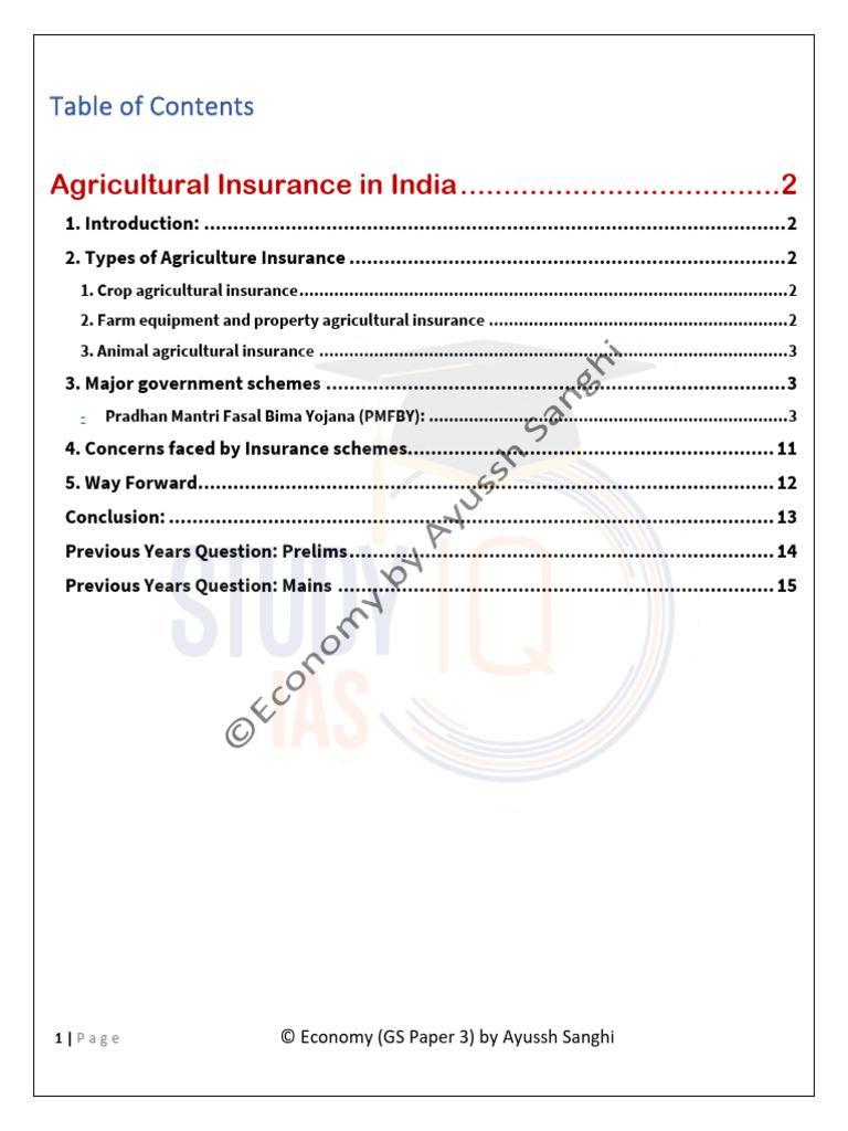 Agricultural Insurance Insights | PDF | Insurance | Agriculture