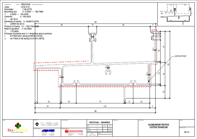 Hospita: Gutter Transom Alumunium Profile | PDF