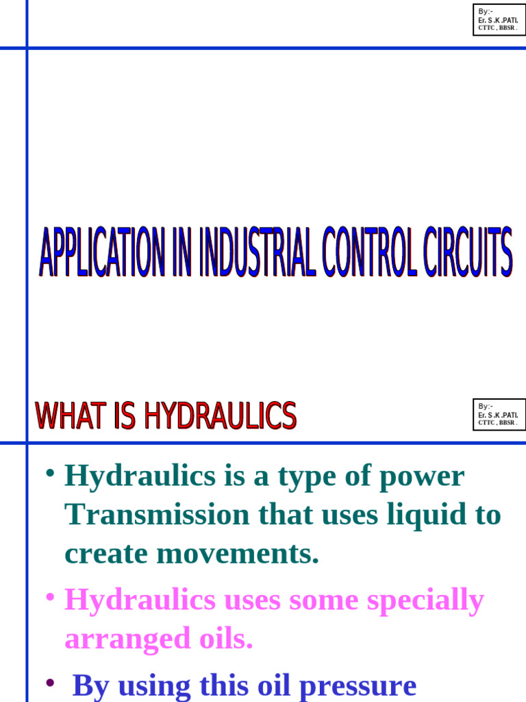 00 Introduction To Hydraulics and Electro Hydraulics For Class | PDF | Valve | Manufactured Goods