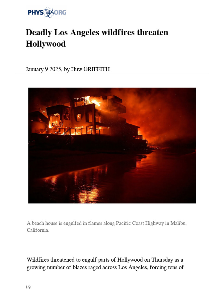 2025-01-deadly-los-angeles-wildfires-threaten | PDF | Wildfire ...