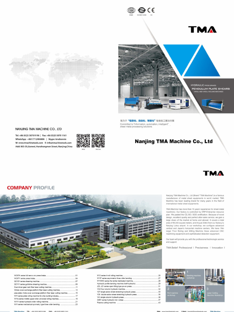 TMA Machine Catalogue | PDF