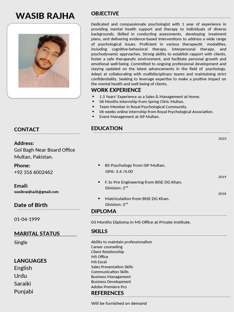 Wasib Ranjha(4) | PDF | Psychotherapy | Psychology