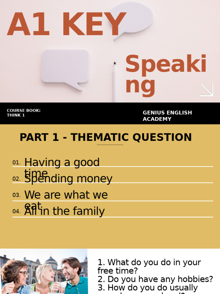 THINK 1 Unit 1 2 3 SPEAKING TEST PPTX | PDF