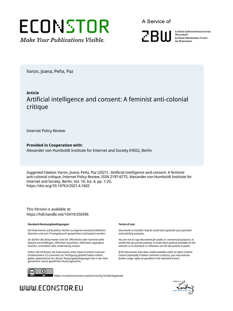 Artificial Intelligence and Consent | PDF | Feminism | Gender Studies