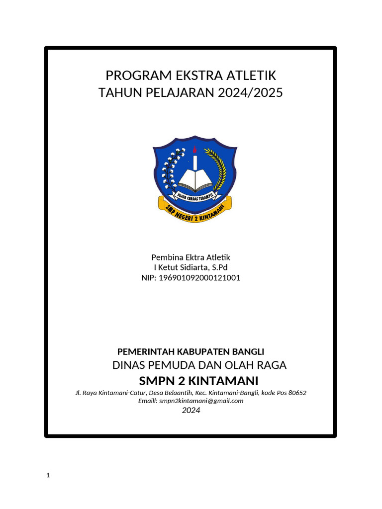 Program Kerja Ekstra Catur | PDF