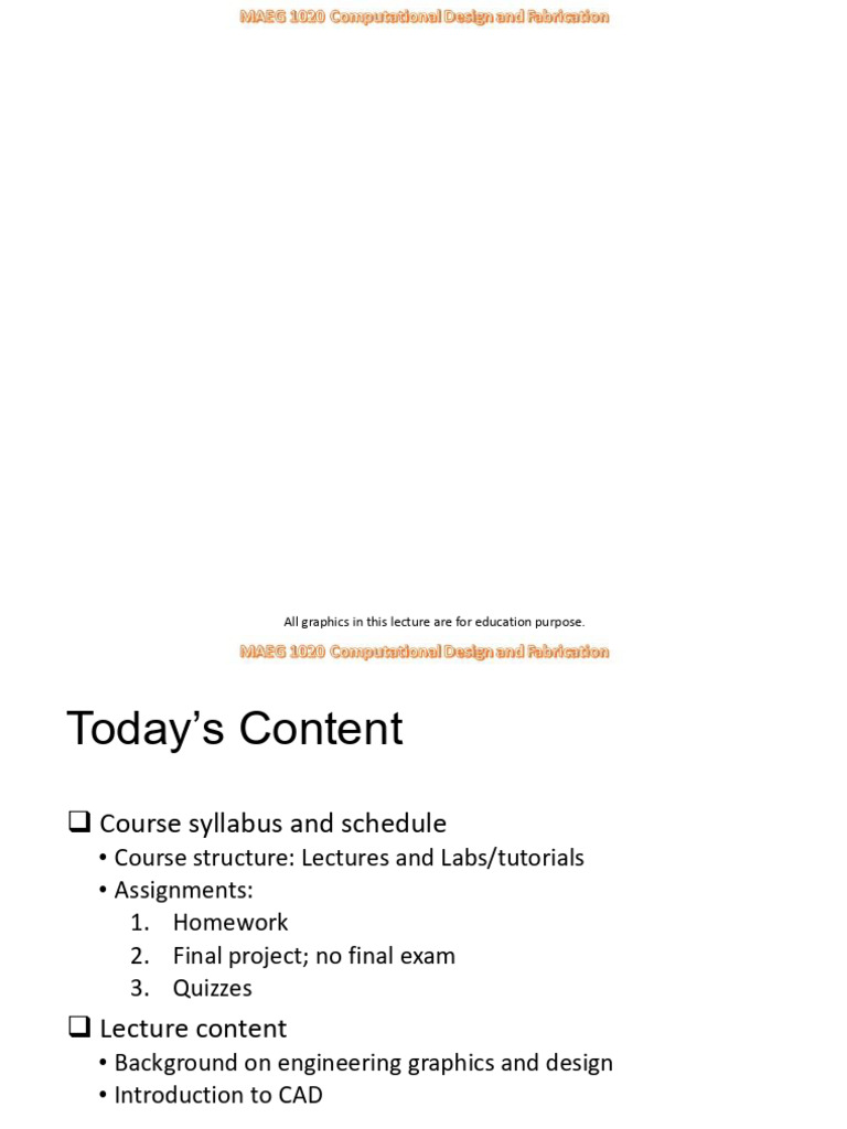 Lecture - 1-Introduction To CAD (1) 2024-10-12 06 - 03 - 49 | PDF | Computer Aided Design | 3 D ...