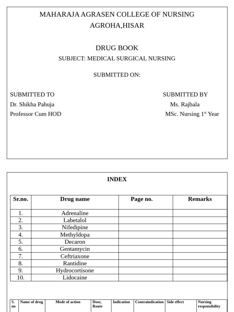 drug book | PDF | Diseases And Disorders | Causes Of Death