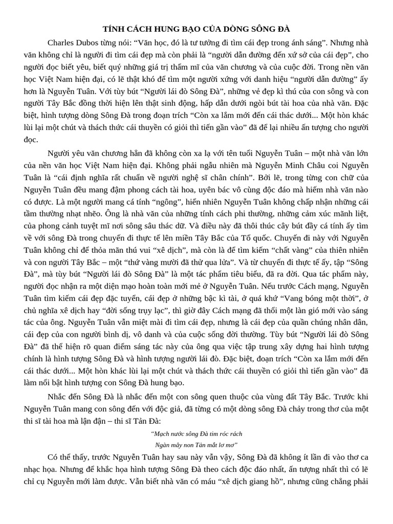 Sông Đà Hung B o | PDF