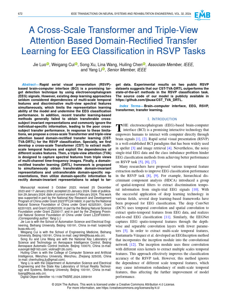 Cross-Scale Transformer for EEG RSVP | PDF | Electroencephalography ...