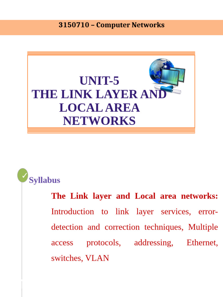 Unit 5 - The Link Layer and Local Area Networks | PDF | Channel Access Method | Computer Network