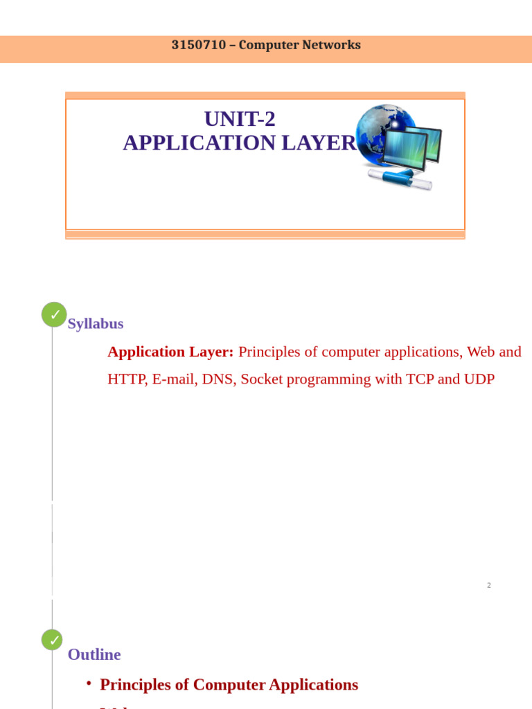 Unit 2 - Application Layer | PDF | Domain Name System | Domain Name