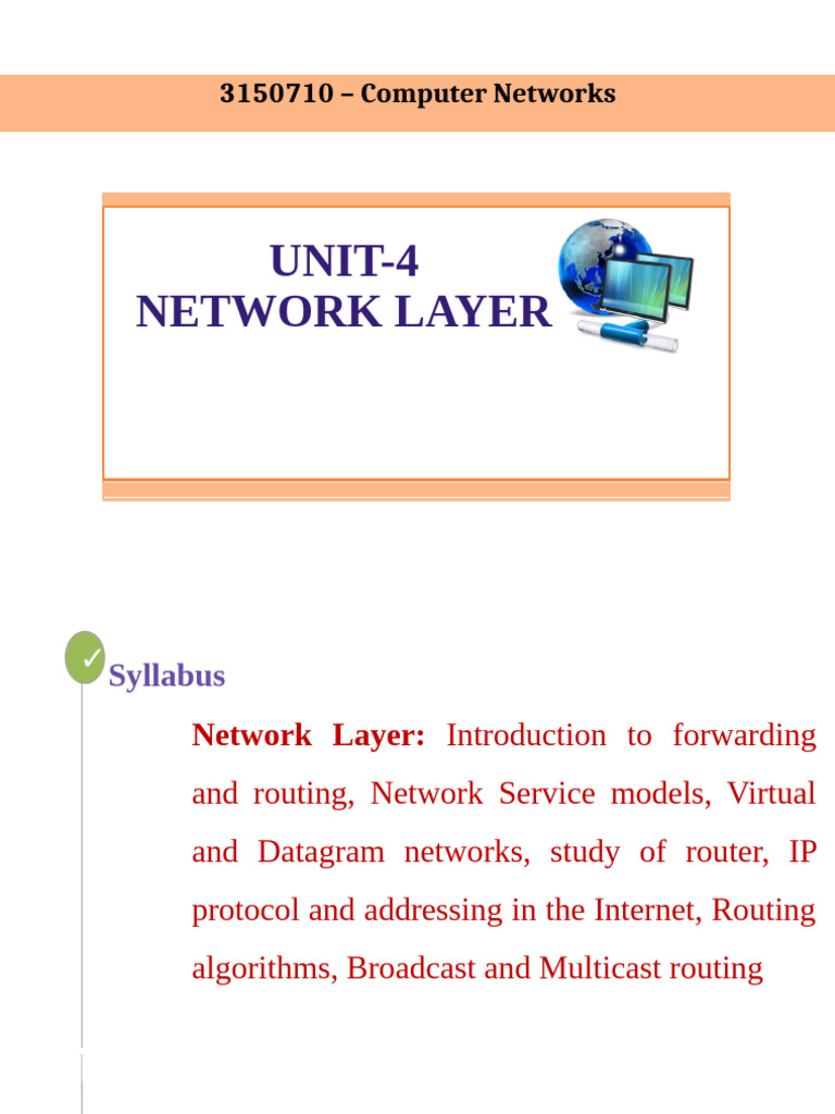 Unit 4 - Network Layer | PDF | Internet Protocols | Computer Network