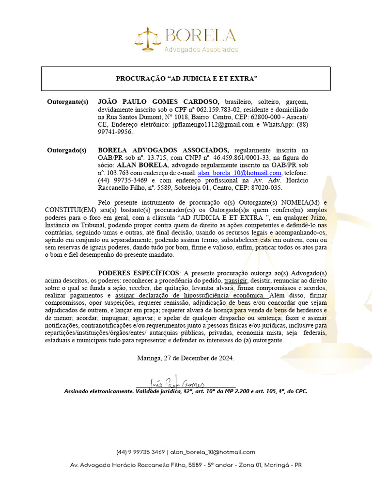 Procuracao Ad Judicia Et Extra.. | PDF | Advogado
