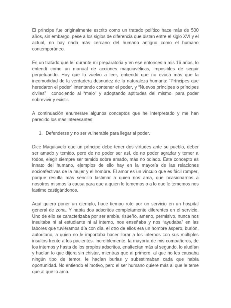 El Principe. Ulises Arturo Sanchez M | PDF | Nicolás Maquiavelo | El ...