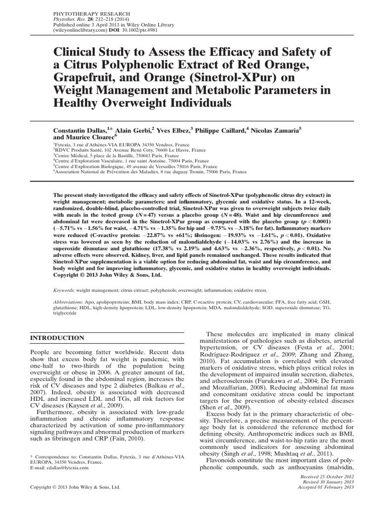 red orange extract | PDF | Clinical Trial | Health Research