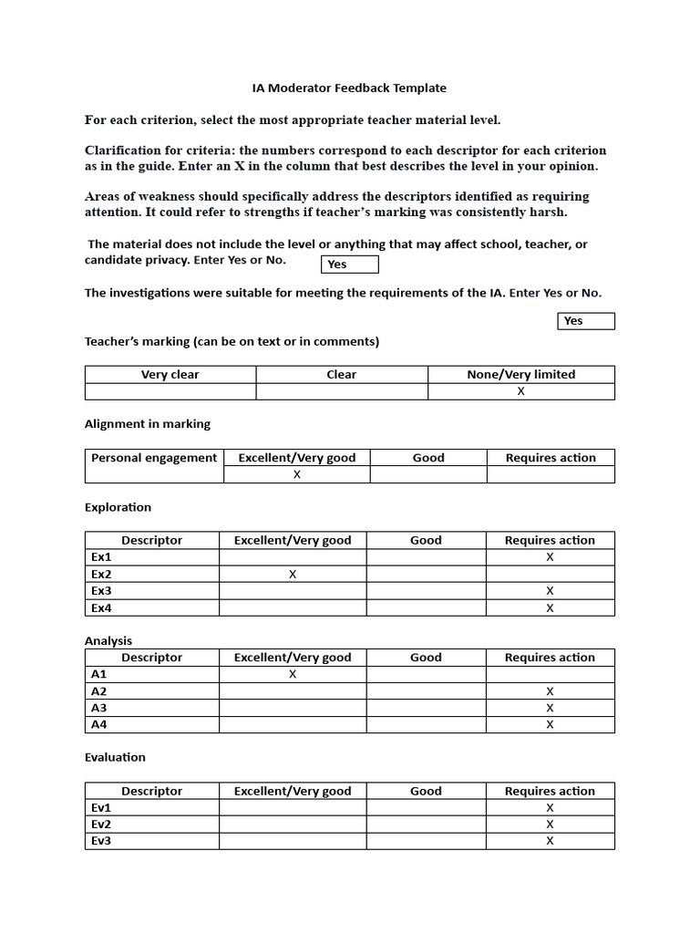 IA Chem Moderator Feedback Ex3 | PDF