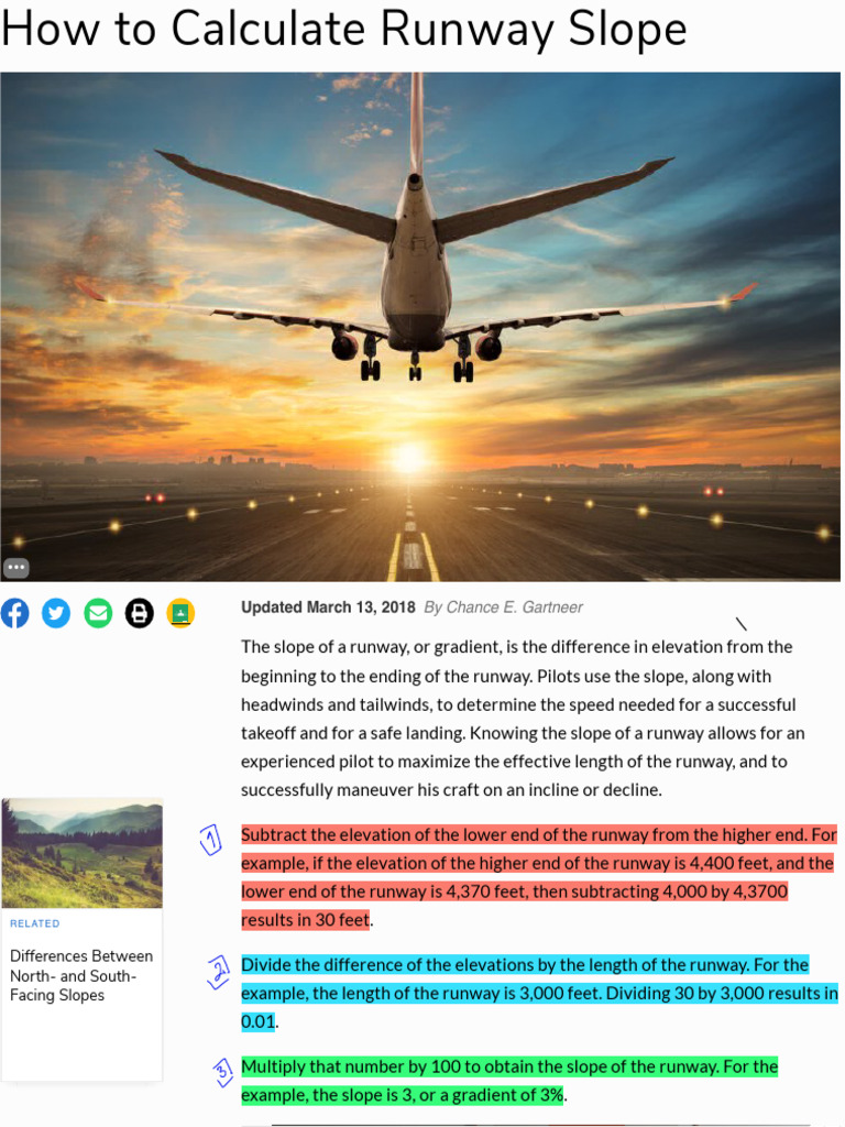 How To Calculate Runway Slope | PDF | Soil | Rain