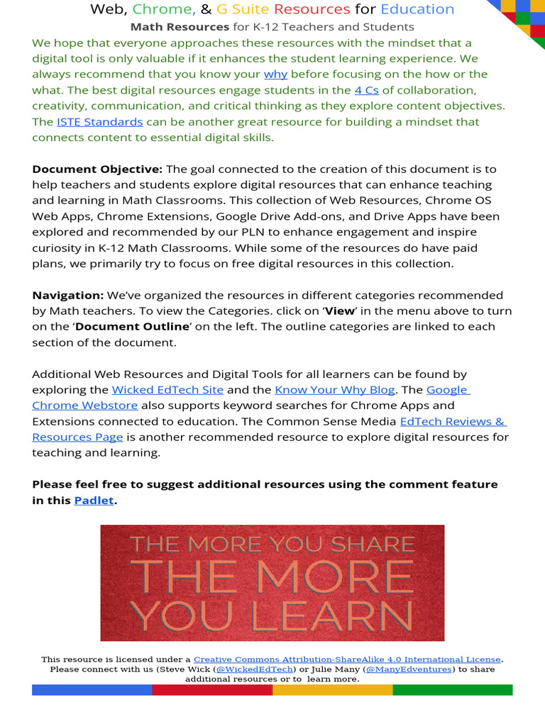 Digital Resources For Math | PDF | Mathematics | Educational Technology