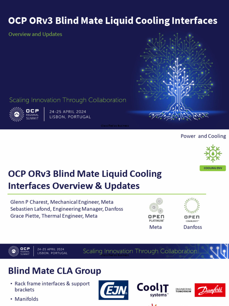 OCP ORv3 Blind Mate Liquid Cooling Update | PDF | Electrical Connector ...