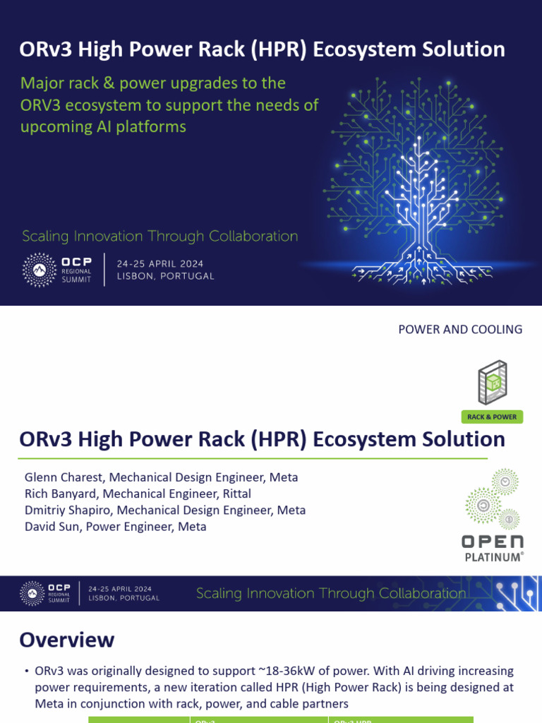 ORv3 High Power Rack (HPR) Ecosystem Solution | PDF | Power Supply ...