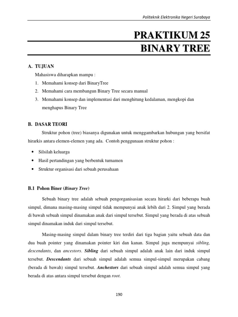 Pemahaman dan Implementasi Binary Tree | PDF