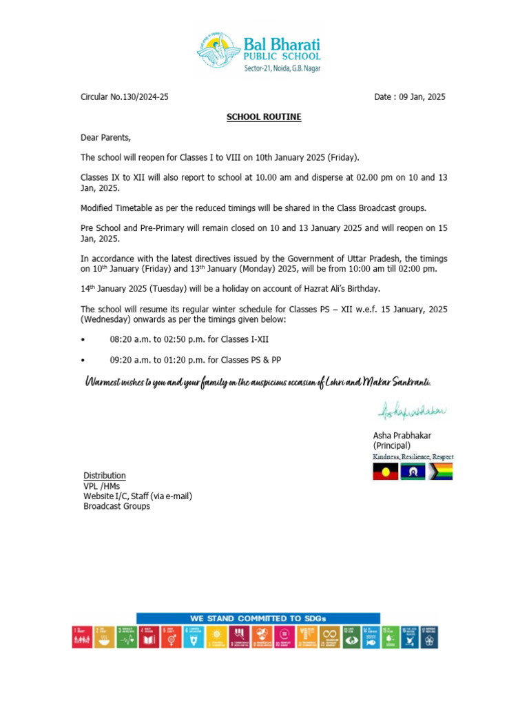 Circular No. 130 School Routine | PDF