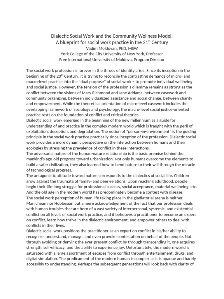 The Community Wellness Model | PDF | Social Work | Ecology