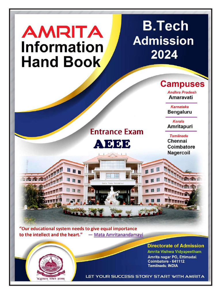 Btech Information Handbook 2024 | PDF