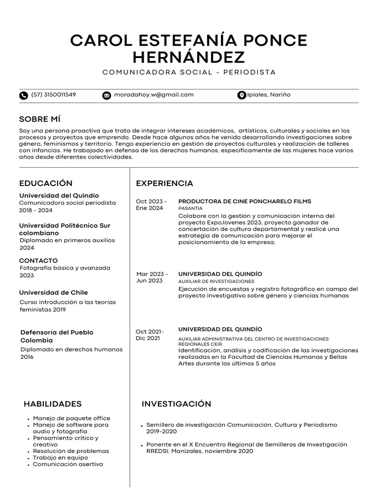 Comunicadora Social y Activista en Género | PDF | America latina