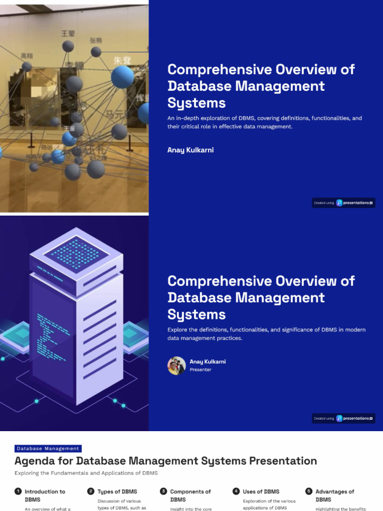 Comprehensive Overview of DBMS | PDF Comprehensive Overview of DBMS | PDF