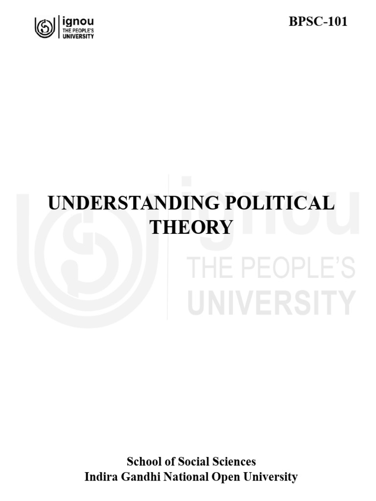BPSC-101 e | PDF | Theory | Political Philosophy