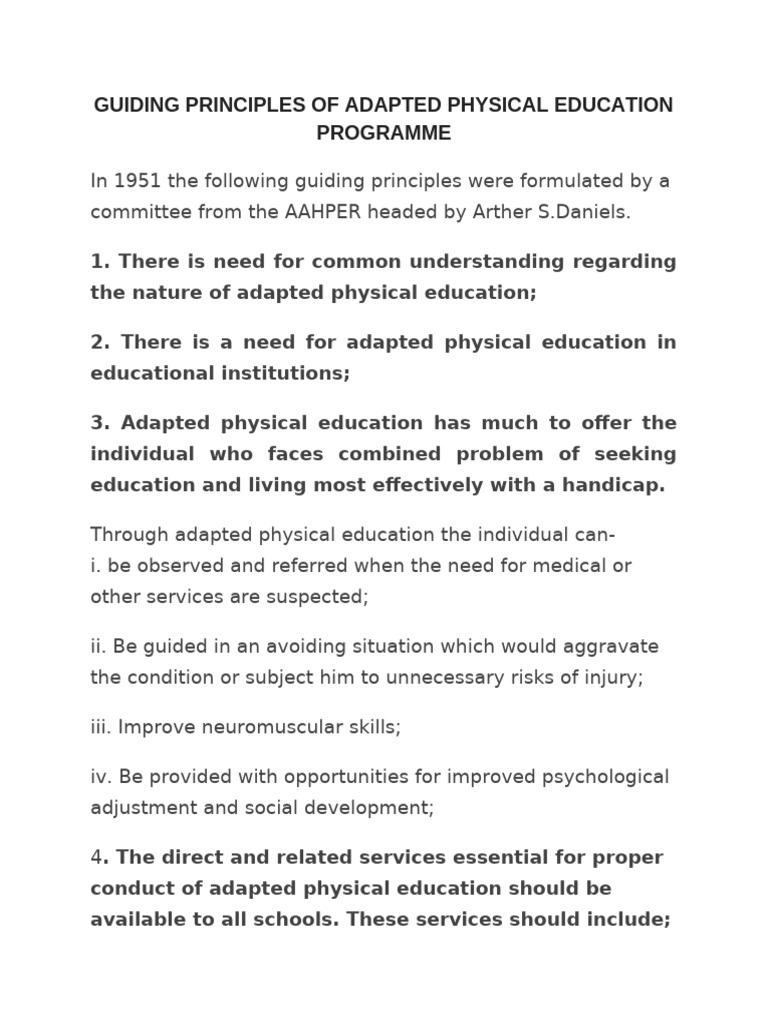 Principles of Adapted Physical Education | PDF
